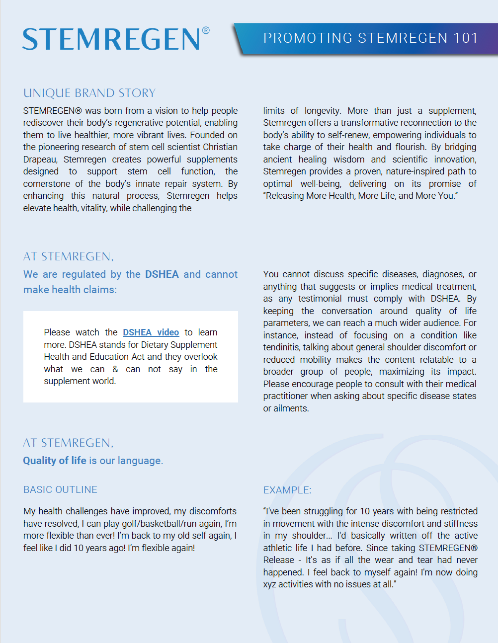 Stemregen Affiliate Training